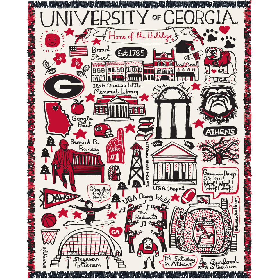 UGA Julia Gash Woven Throw Blanket – universityspirit.com