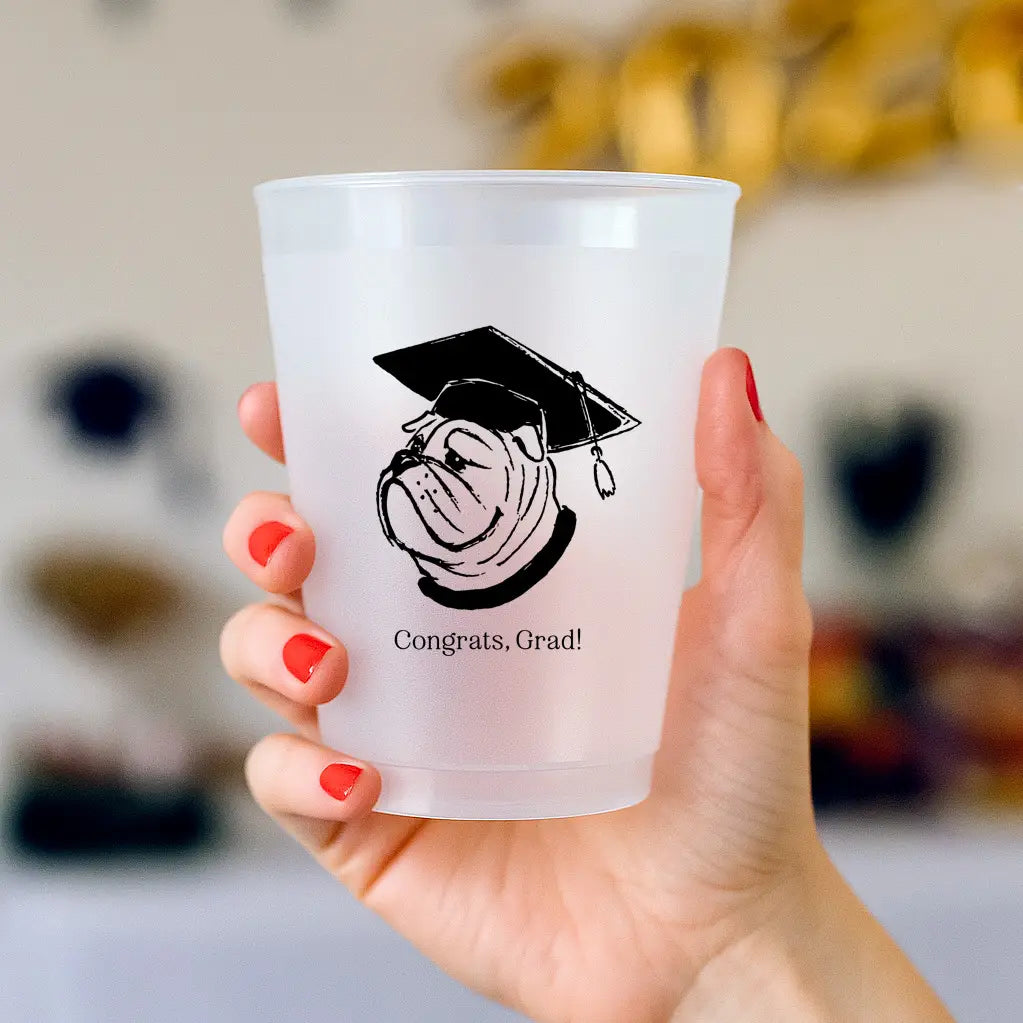 Graduation Bulldog Frosted Cups – universityspirit.com