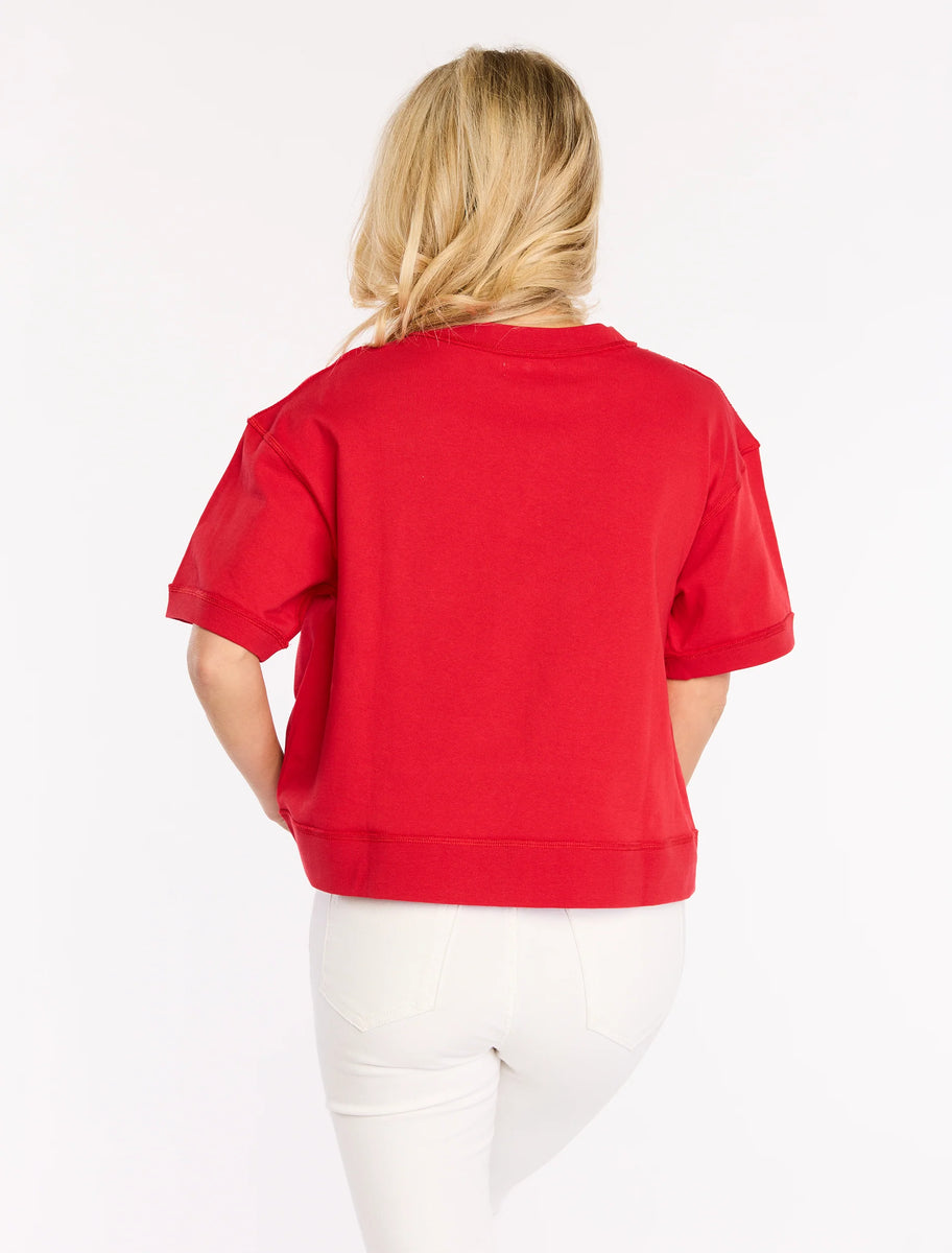 UGA Glitter Script Boxy Top – universityspirit.com