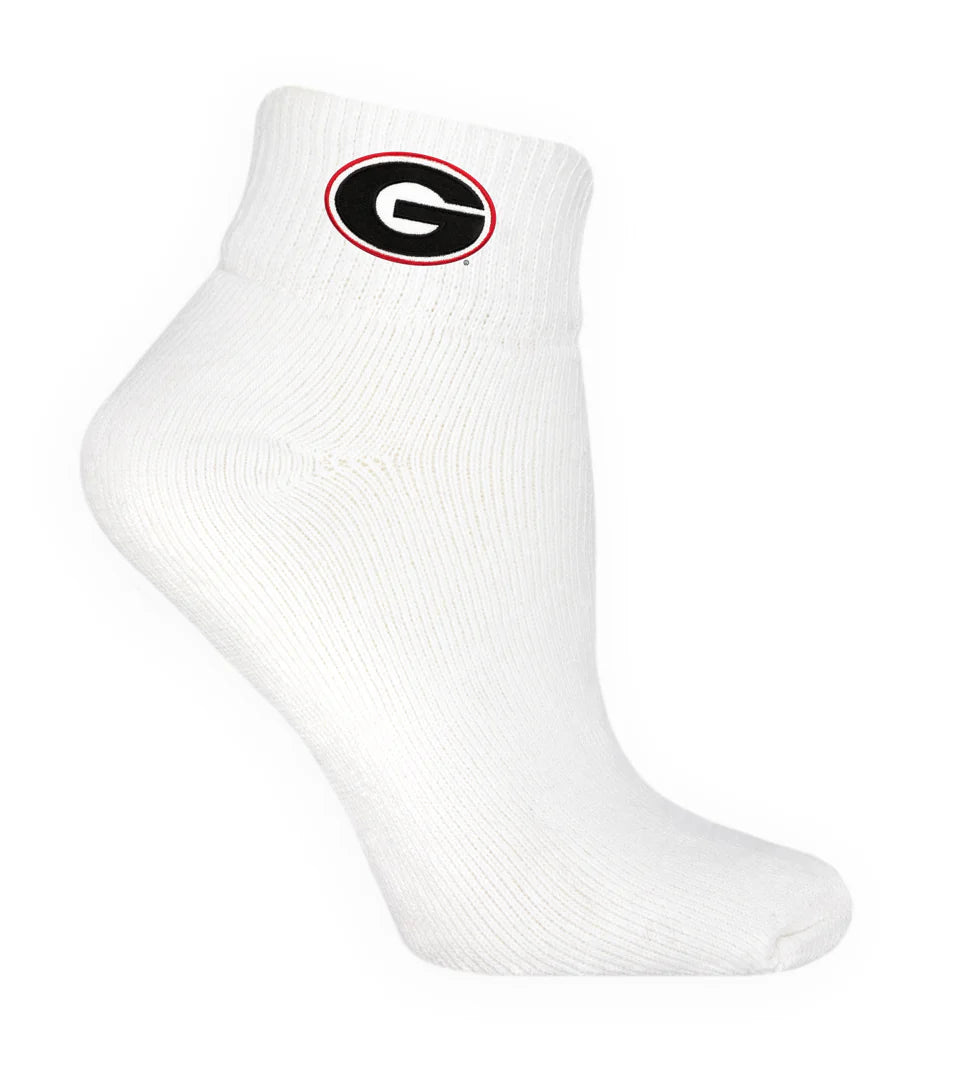 UGA White Quarter Socks – universityspirit.com