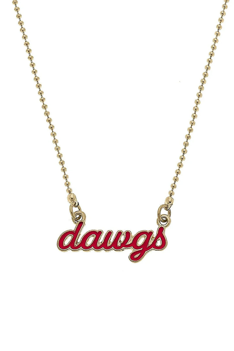 Georgia Bulldogs Enamel Script Necklace – universityspirit.com