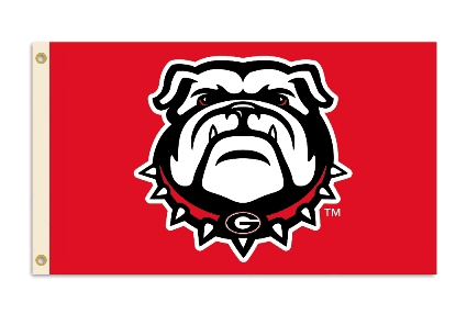 UGA 3x5 Red New Bulldog Head House Flag – universityspirit.com